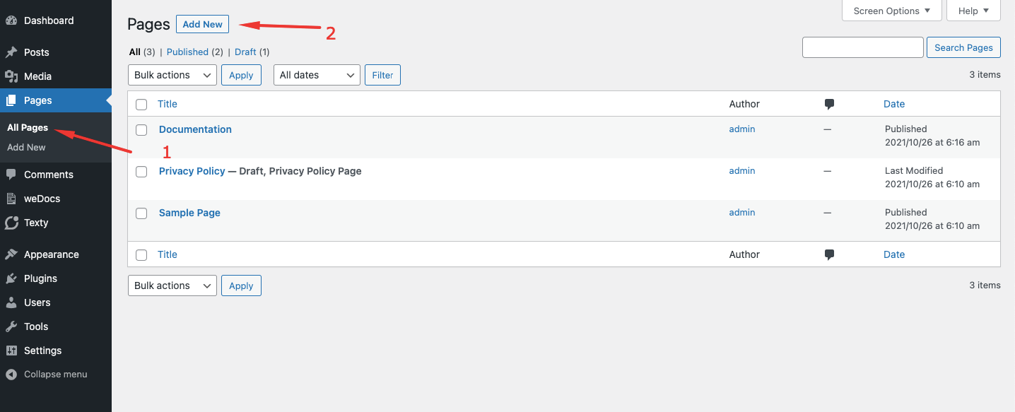 WordPress documentation plugin shortcodes – weDocs