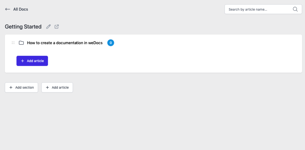 How to create articles using weDocs