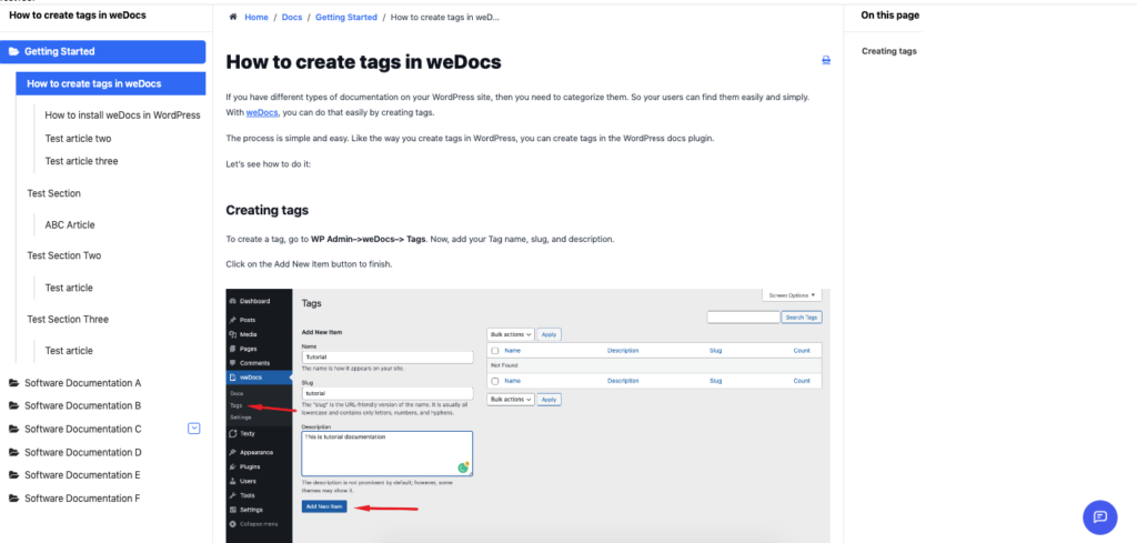 WordPress docs layouts & styles – weDocs