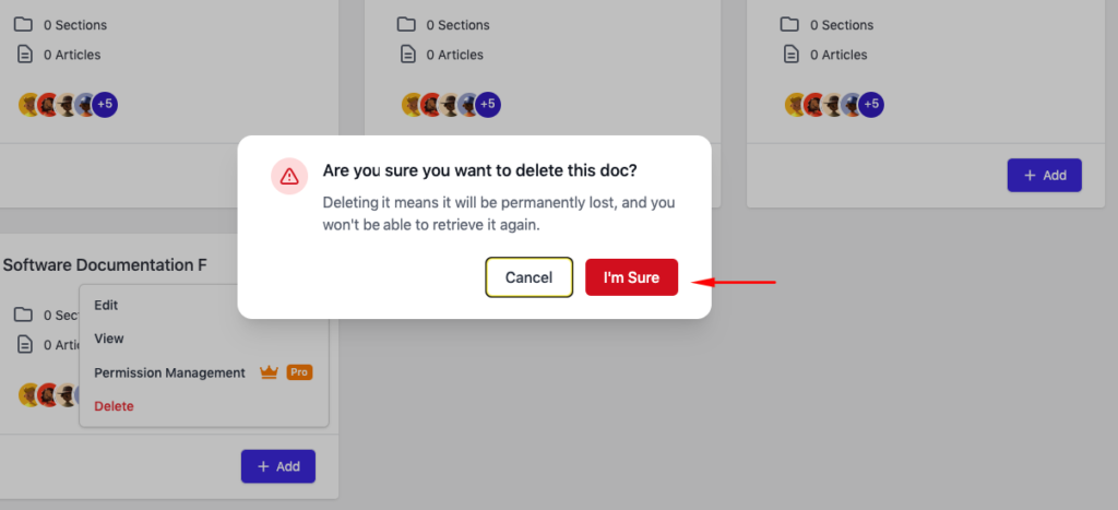 How to delete documentation in weDocs – weDocs